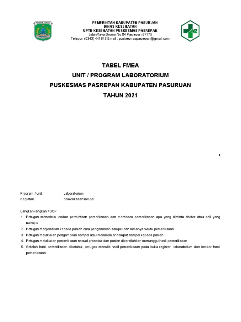 Fmea Laborat | PDF