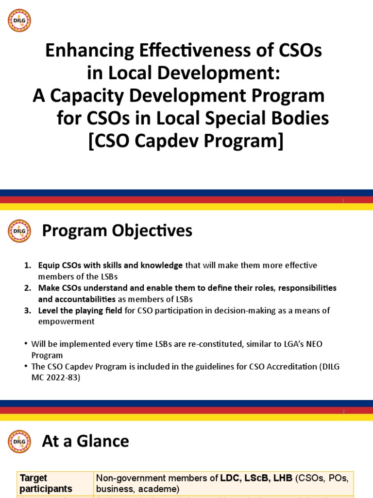 Enhancing Effectiveness of Csos in Local Development: A Capacity ...
