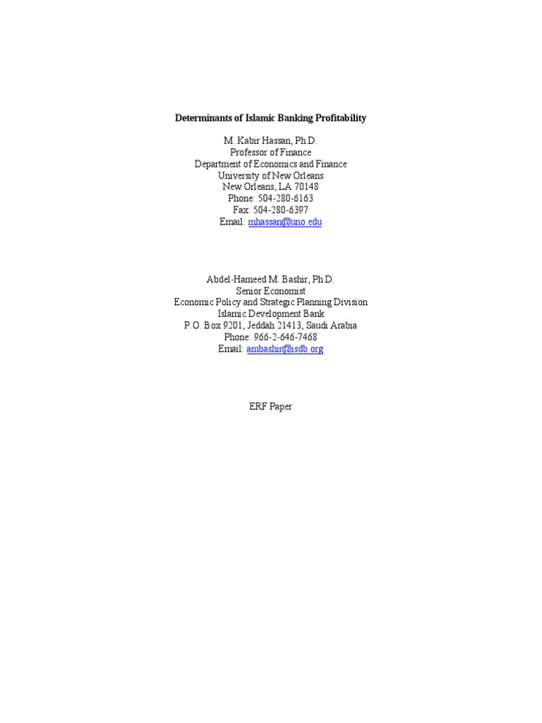 Islamic Banking Profitability Factors | PDF | Banks | Market Liquidity
