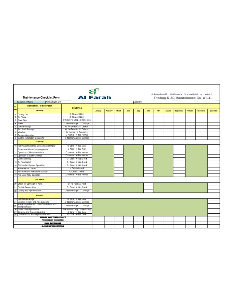 AHU - Checklist | PDF | Duct (Flow) | Automation