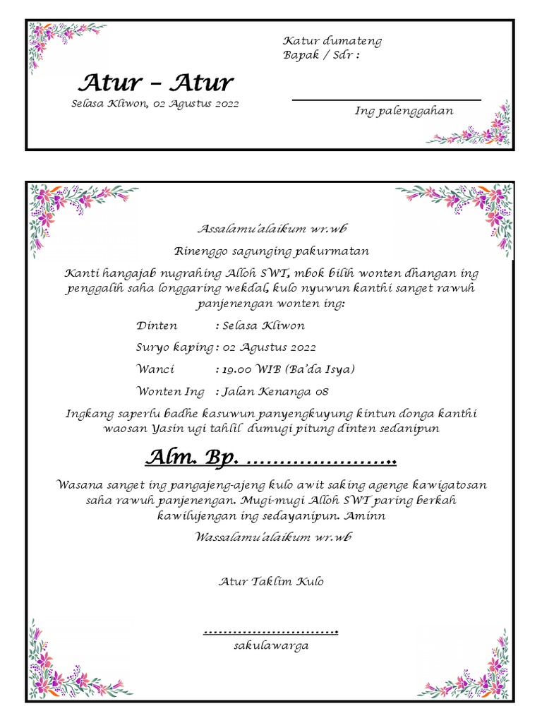 Atur-Atur Bahasa Jawa | PDF
