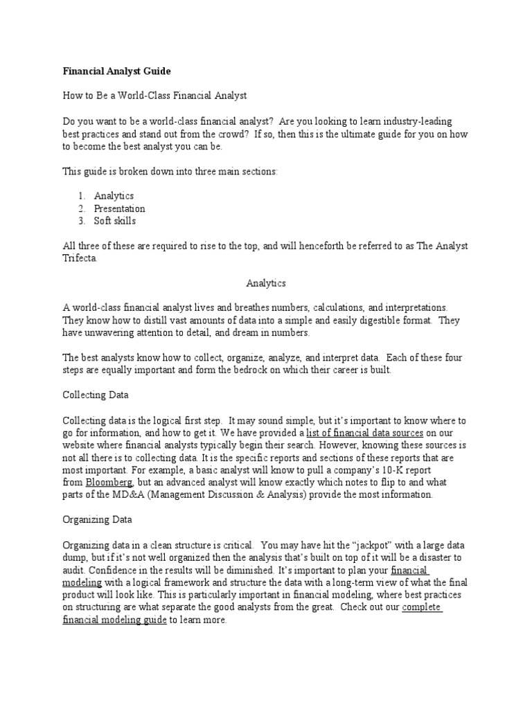 Ultimate Guide For Financial Analyst Training | PDF | Financial Analyst ...