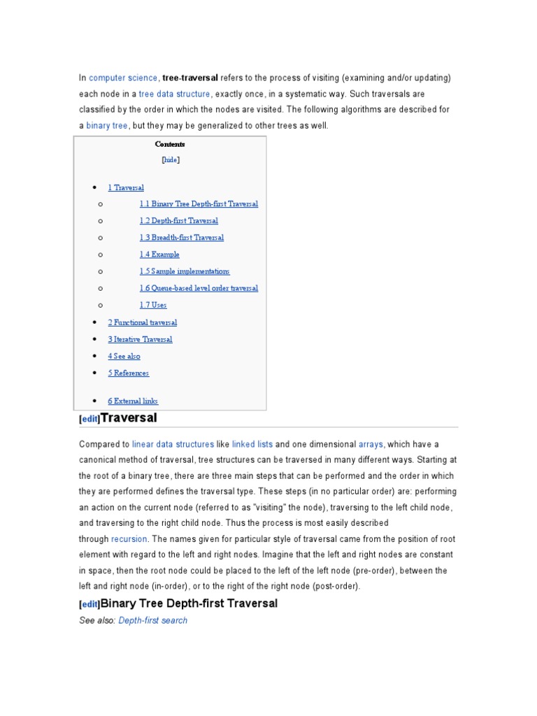 Traversal: Computer Science Tree Data Structure | PDF | Applied Mathematics | Theoretical ...