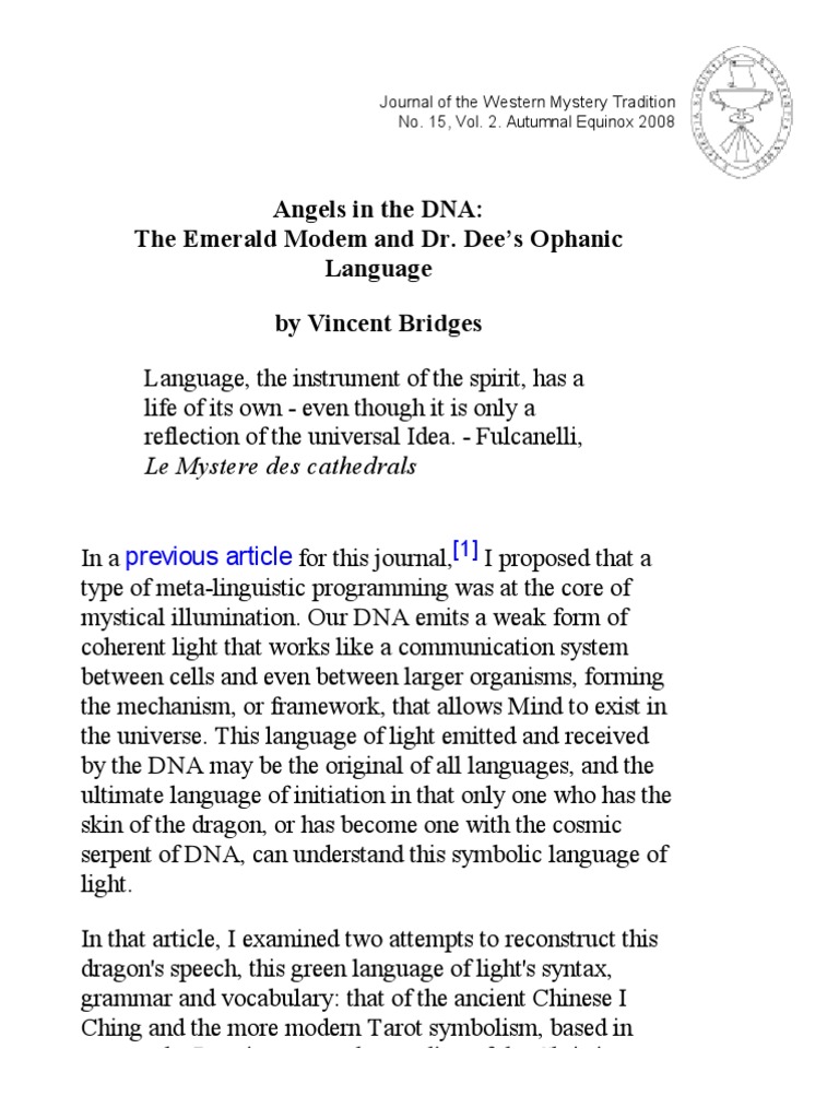 Angels in The DNA - Vincent Bridges | PDF | Genetic Code | Francis Crick