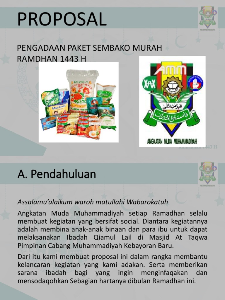 Proposal Paket Sembako Murah Ramadhan | PDF