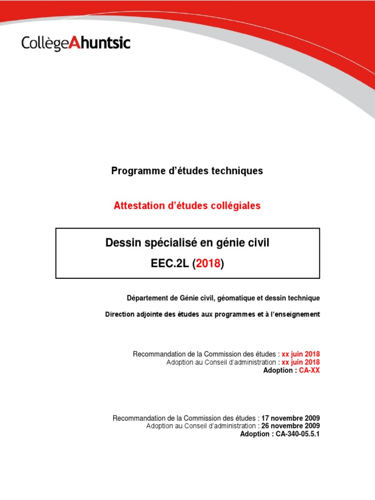 Programme AEC en Dessin Génie Civil | PDF | Prophylaxie | Logiciel