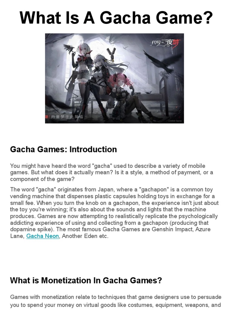 Understanding Gacha Games Explained | PDF | Computers