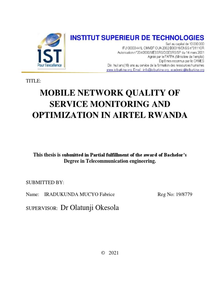Mobile Network Quality of Service Monitoring and Optimization in Airtel ...