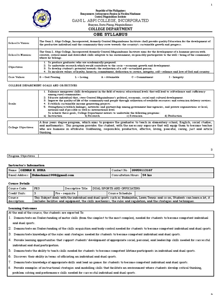 Sample Syllabus New Official | PDF | Test (Assessment) | Learning