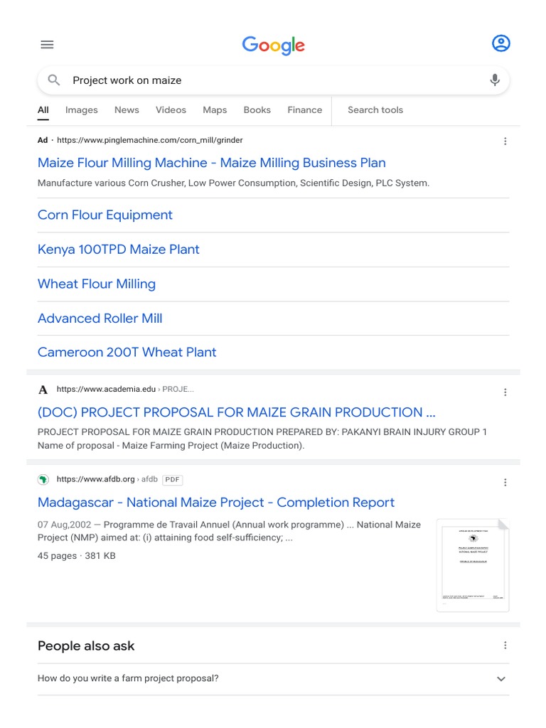 Project Work On Maize - Google Search - 1656863817623 | PDF | Maize | Wheat