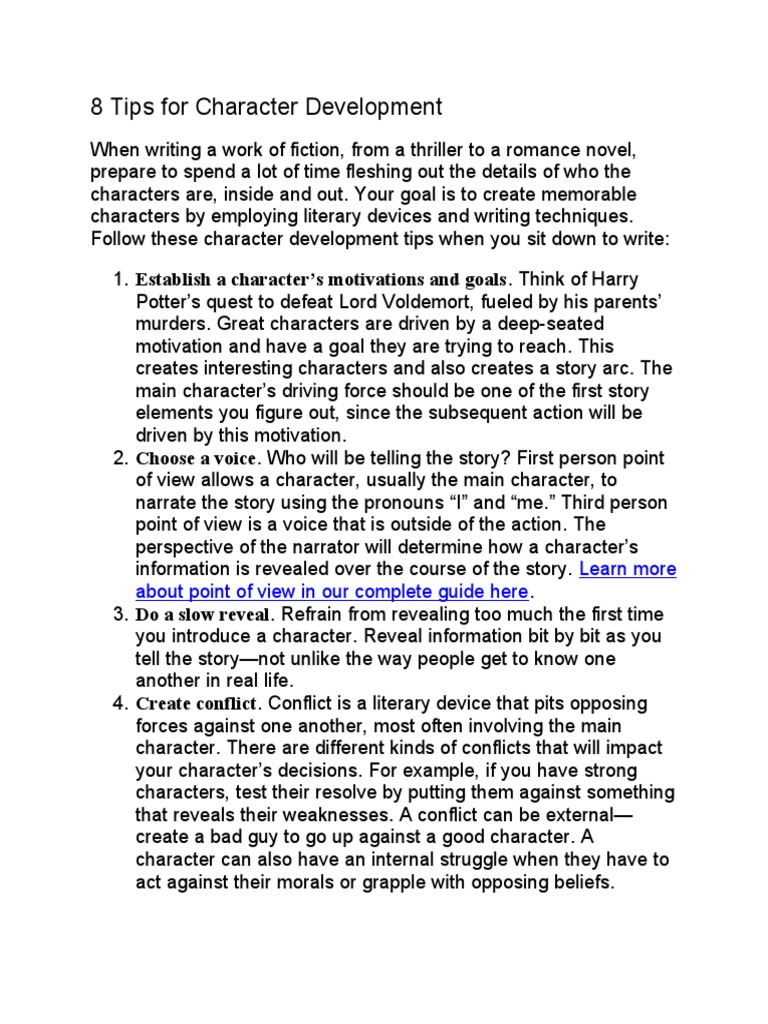 8 Tips For Character Development: Learn More About Point of View in Our ...