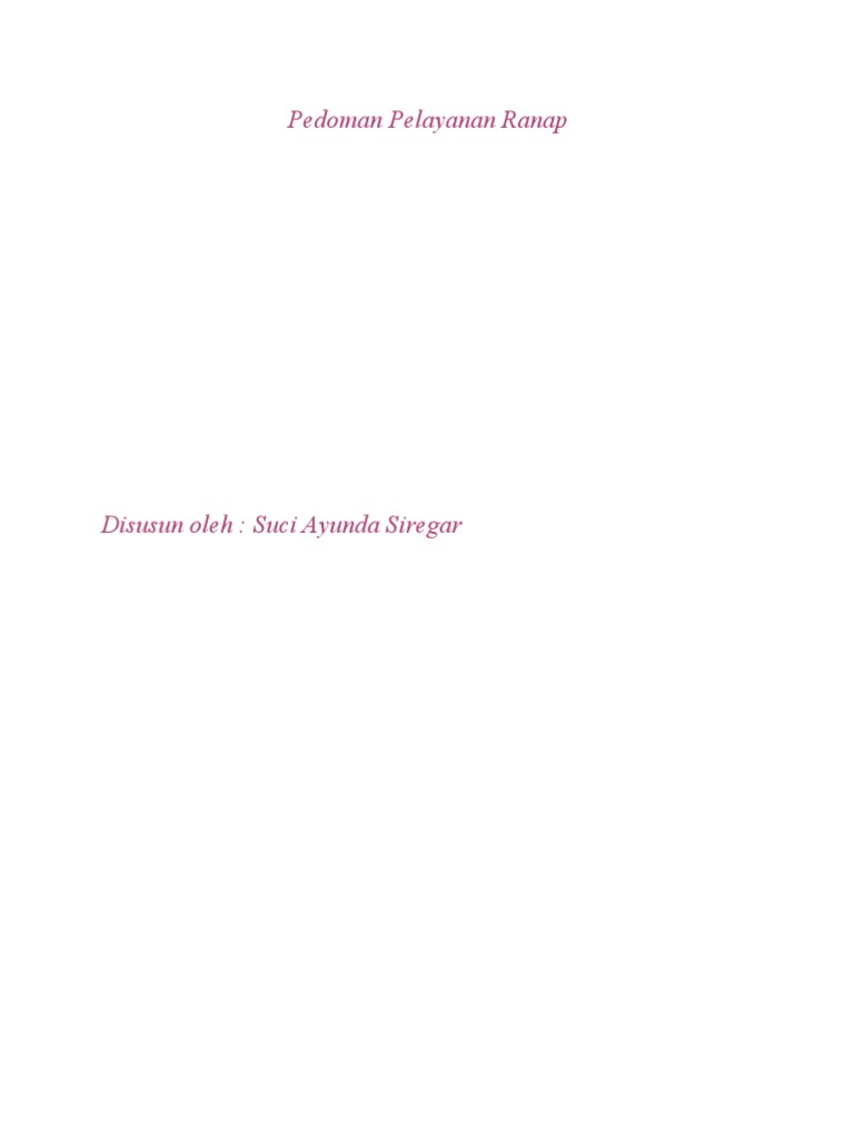 Pedoman Pelayanan Ranap | PDF | Sains & Matematika