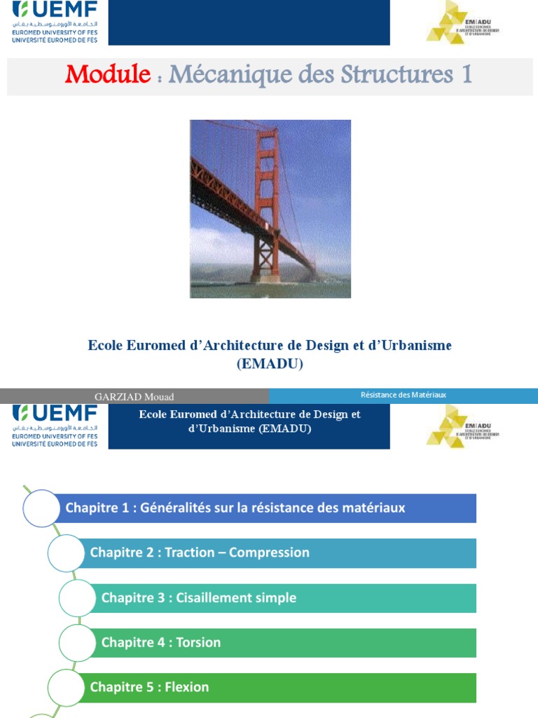 Chapitre Mécanique Des Structures | PDF | Résistance des matériaux ...