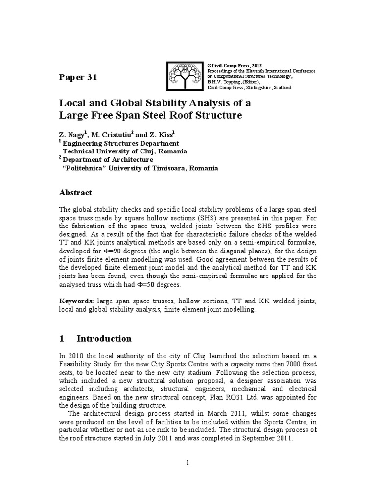 Local_and_Global_Stability_Analysis_of_a | PDF | Truss | Buckling