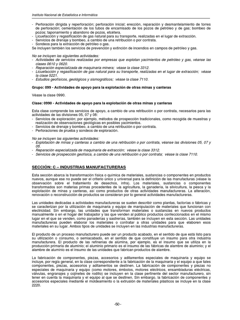 Libro CIIU - Rev 4 - INEI Solo Industria | PDF | Aceite vegetal | Carne