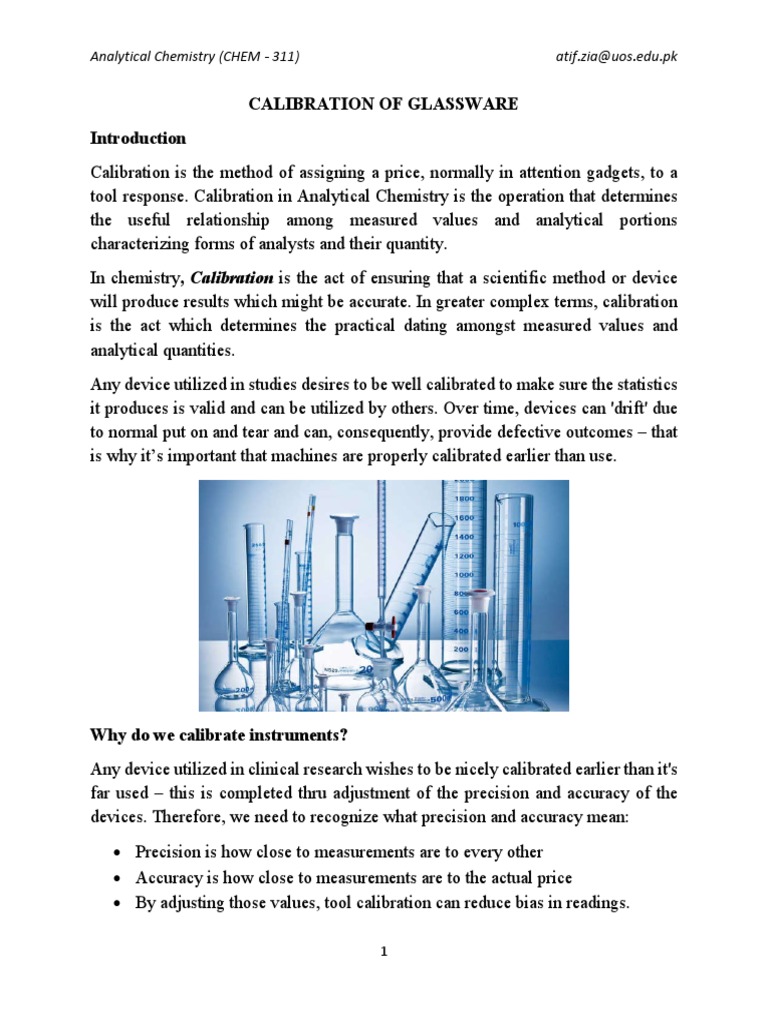 Calibration of Glassware: Analytical Chemistry (CHEM - 311) Atif - Zia ...