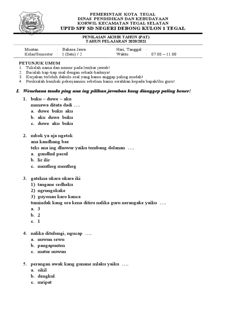 Pat 2 B. Jawa 1 | PDF