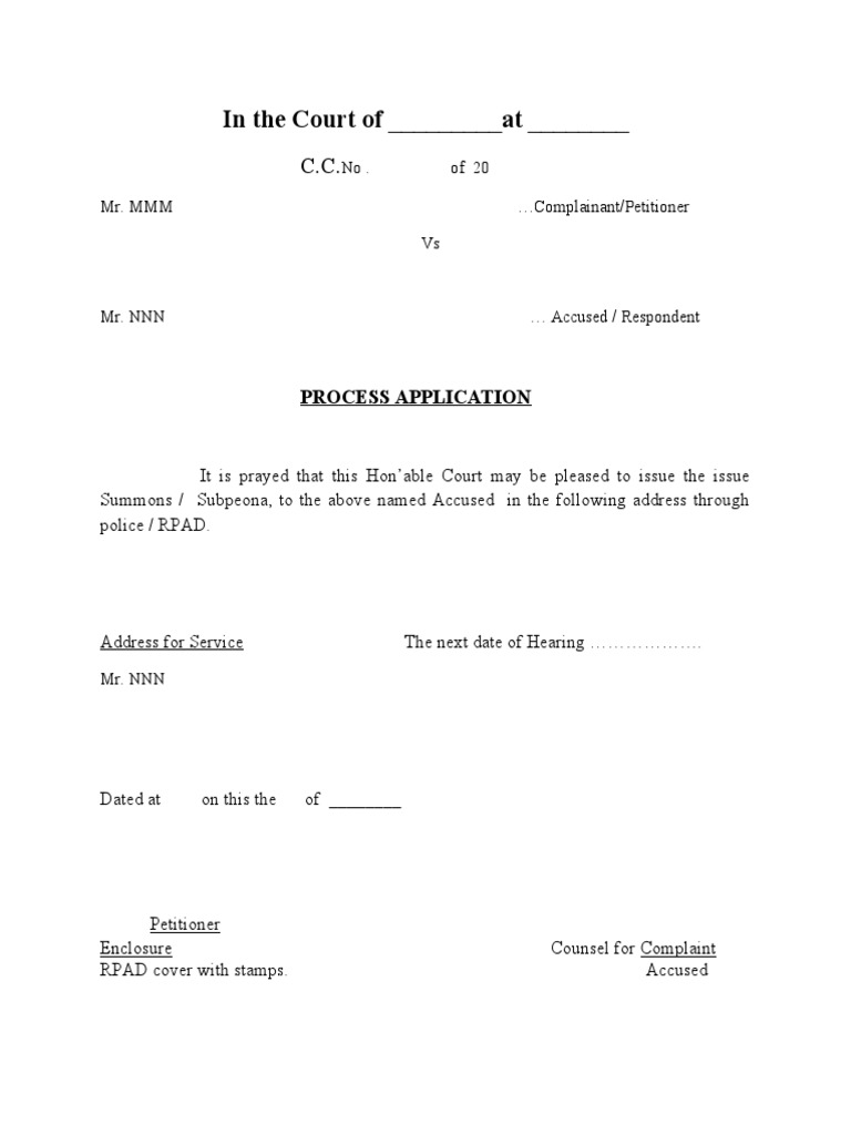 Criminal Case Process Application Template | PDF | Law