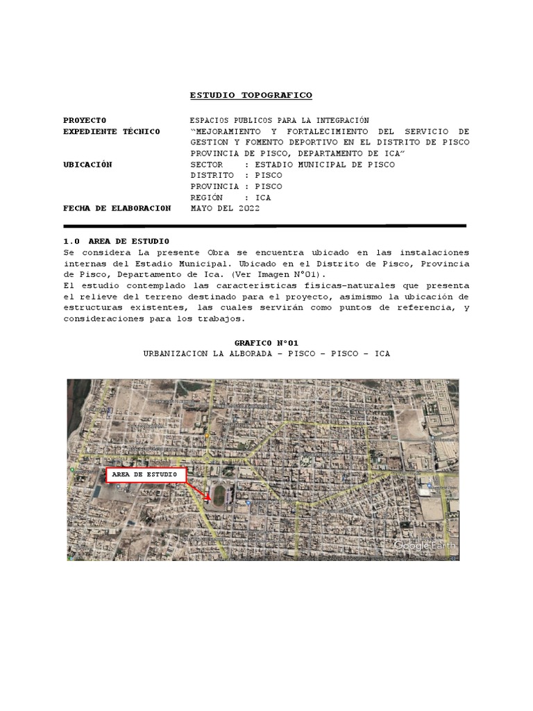 ESTUDIO TOPOGRAFICO ESTADIO juan | PDF | Topografía | Datos geográficos ...