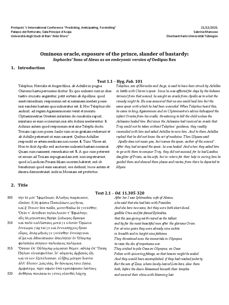 Ominous Oracle, Exposure of The Prince, Slander of Bastardy | PDF ...