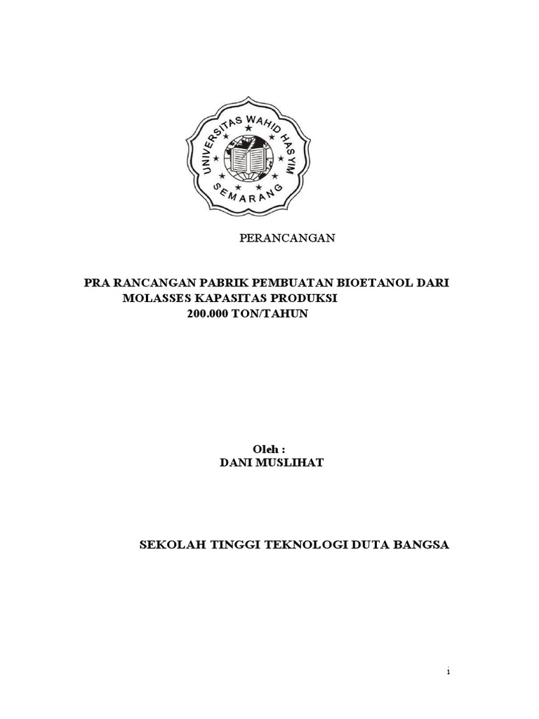 Pra Rancangan Pabrik Kimia | PDF