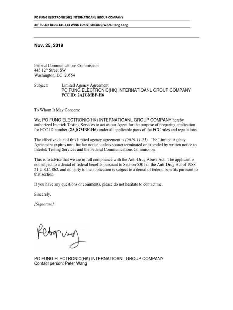 Letter of Agency 4529618 | PDF