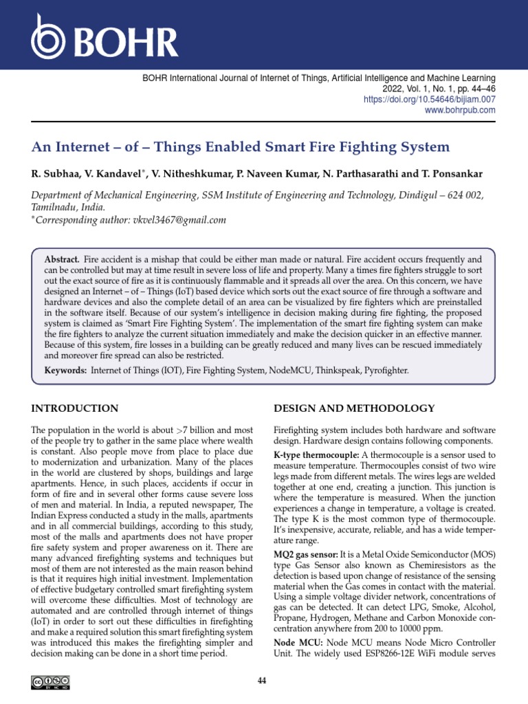 An Internet - of - Things Enabled Smart Fire Fighting System | PDF ...