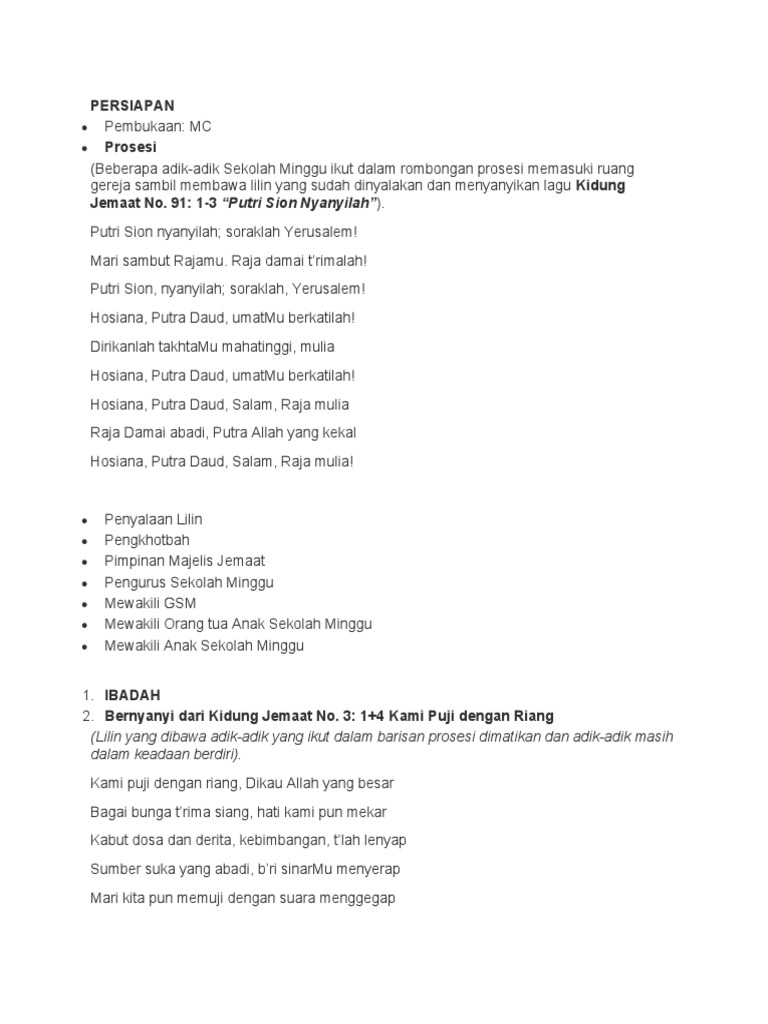 Contoh Liturgi Natal PG | PDF