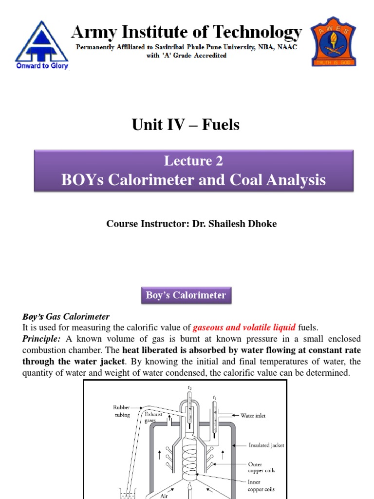 Unit 4-Lecture 2-BOYs Calorimeter and Coal Analysis | PDF | Coal ... Unit 4-Lecture 2-BOYs Calorimeter and Coal Analysis | PDF | Coal ...