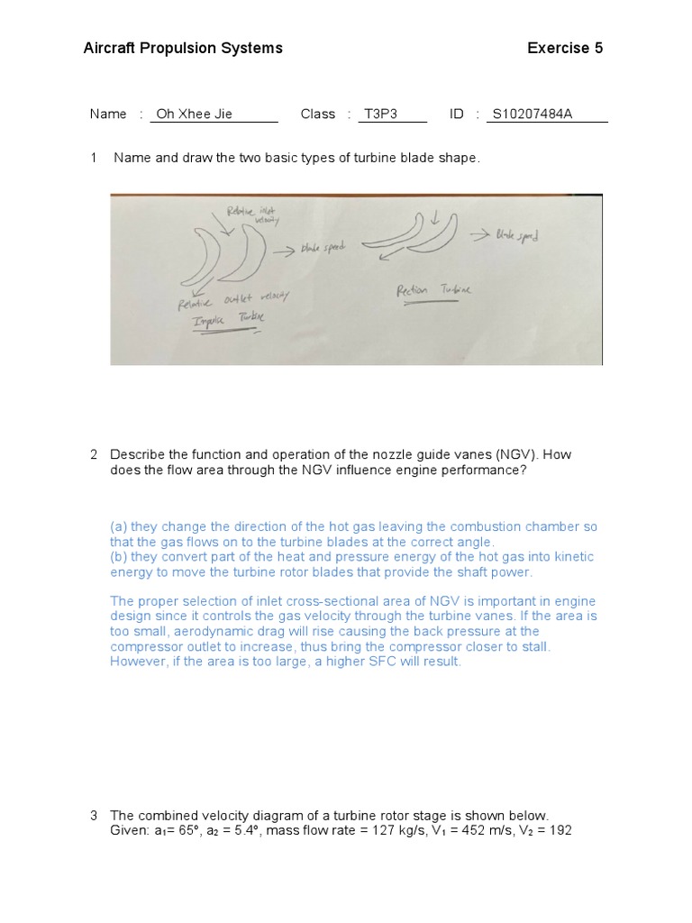 s10207484 - Oh Xhee Jie - Aps Tutorial 5 | PDF | Turbine | Thrust