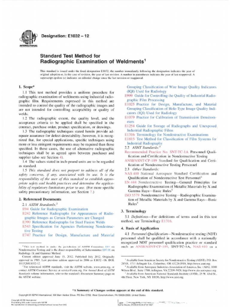 Astm E1032 | PDF