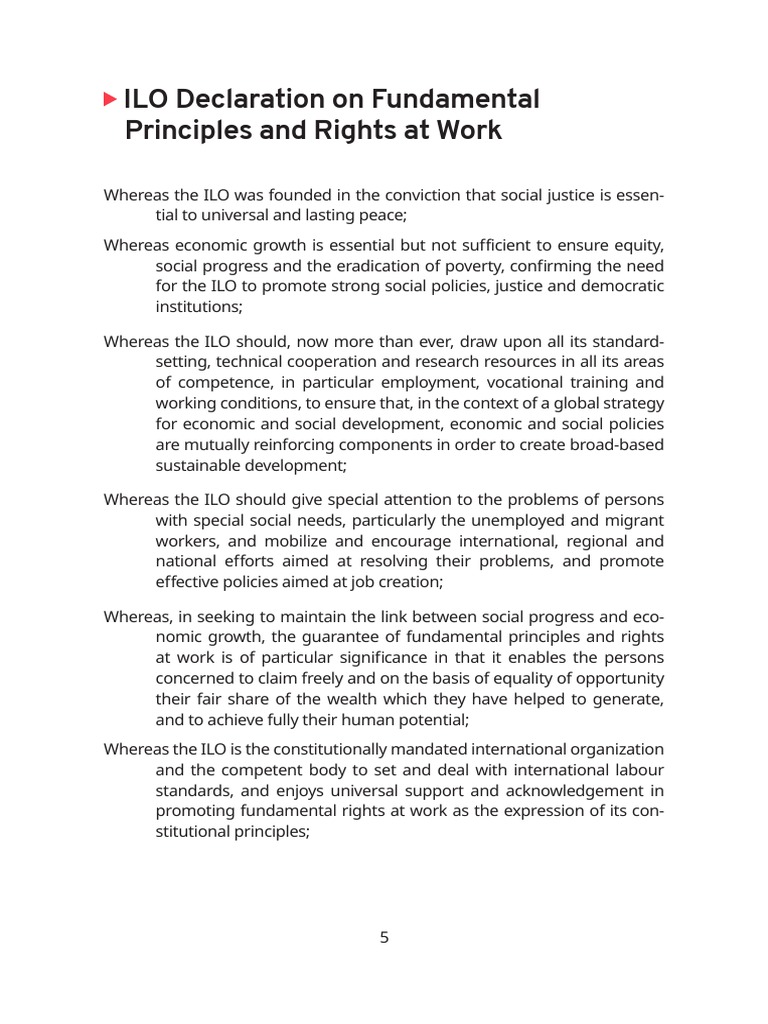 ILO Declaration On Fundamental Principles and Rights at Work | Download ... ILO Declaration On Fundamental Principles and Rights at Work | Download ...