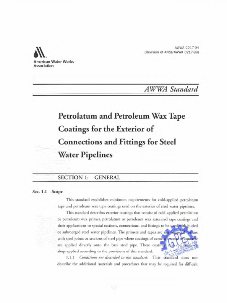Awwa c217-04 Gpe | PDF