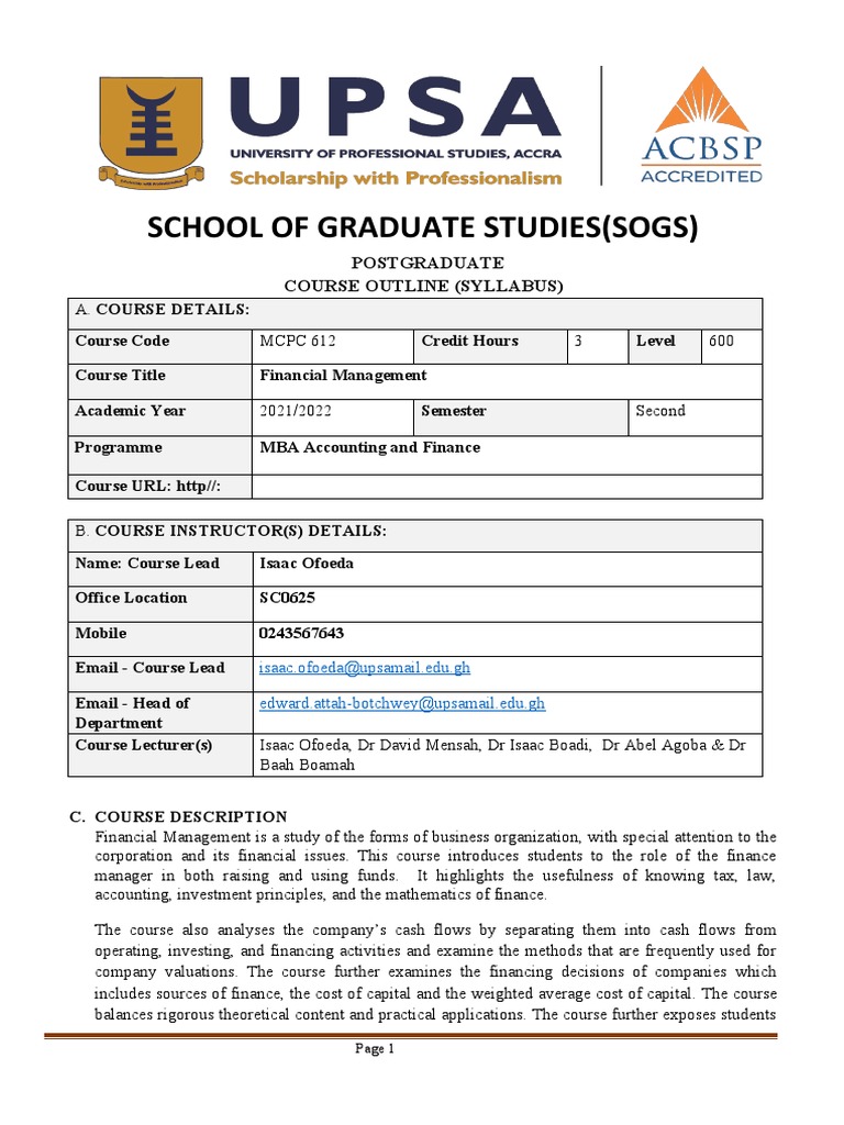 Financial Management... SOGS | PDF | Valuation (Finance) | Present Value