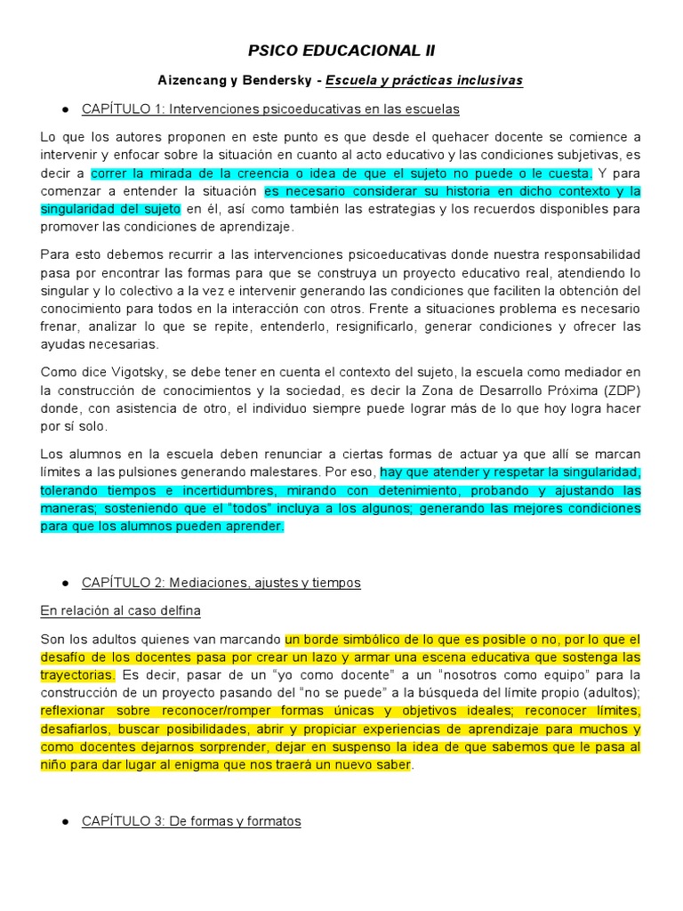 Resumen Psico Educacional II | PDF