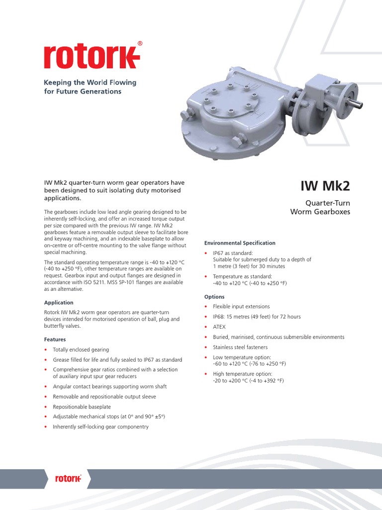Catalogue Rotork Gear | PDF | Gear | Bearing (Mechanical)