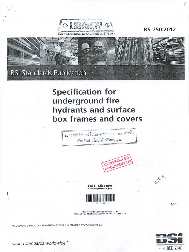 Bs 750;2012 Specification for Underground Fire Hydrants and Surface Box ...