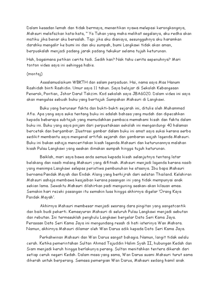 Skrip Bicara Buku Hanum | PDF