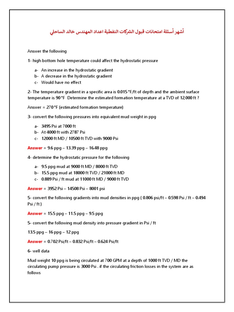 Answer | PDF | Pressure | Physical Quantities