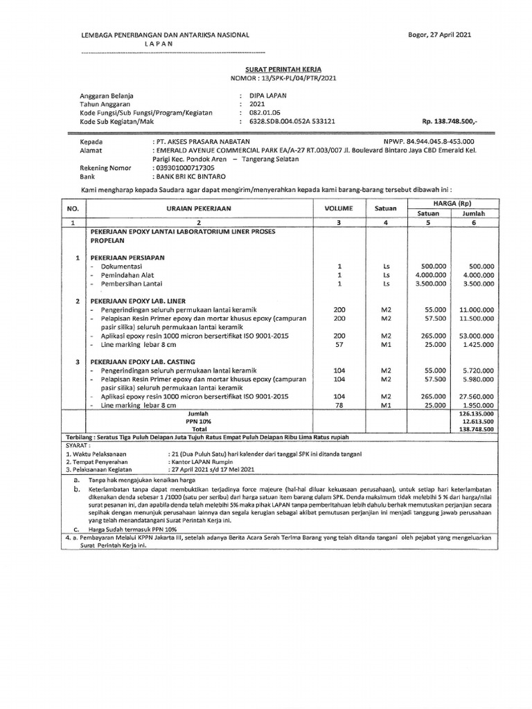 PT - Akses Prasara Nabatan | PDF