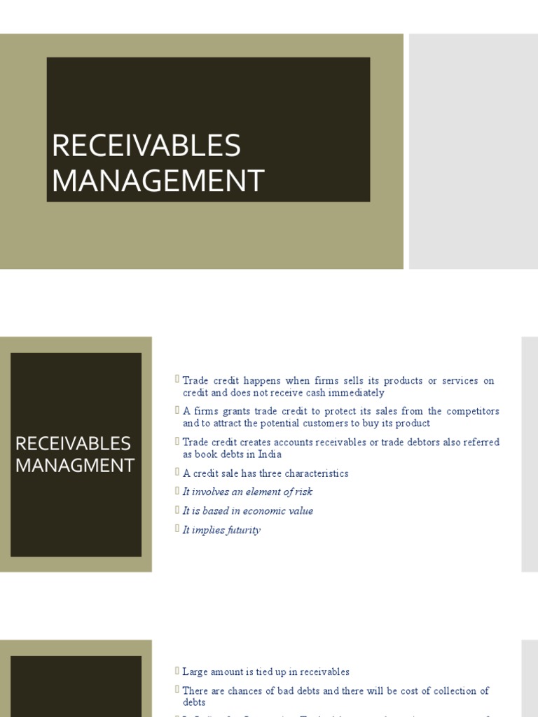Module 2-Receivables Management | PDF | Factoring (Finance) | Credit