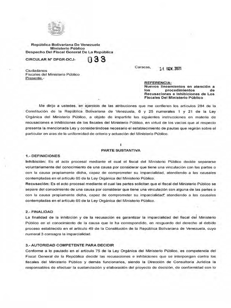 Circular DFGR-DCJ 033-2021 - DEF - 03 | PDF | Justicia | Crimen y violencia