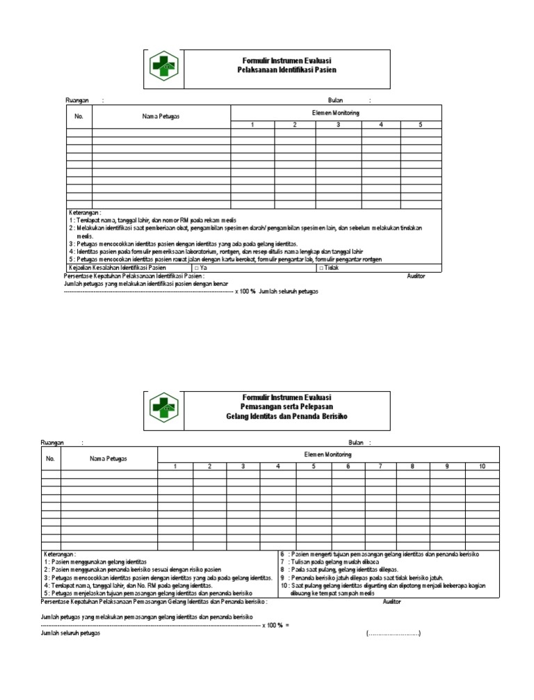 6 FORMULIR Identifikasi Pasien | PDF
