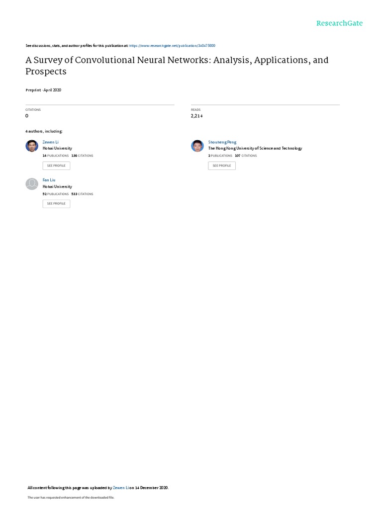 A Survey of Convolutional Neural Networks Analysis | PDF | Artificial ...