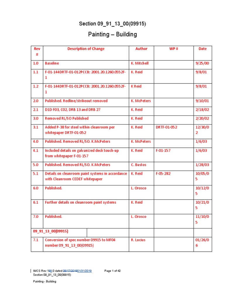 Building Painting Specifications Guide | PDF | Paint | Epoxy