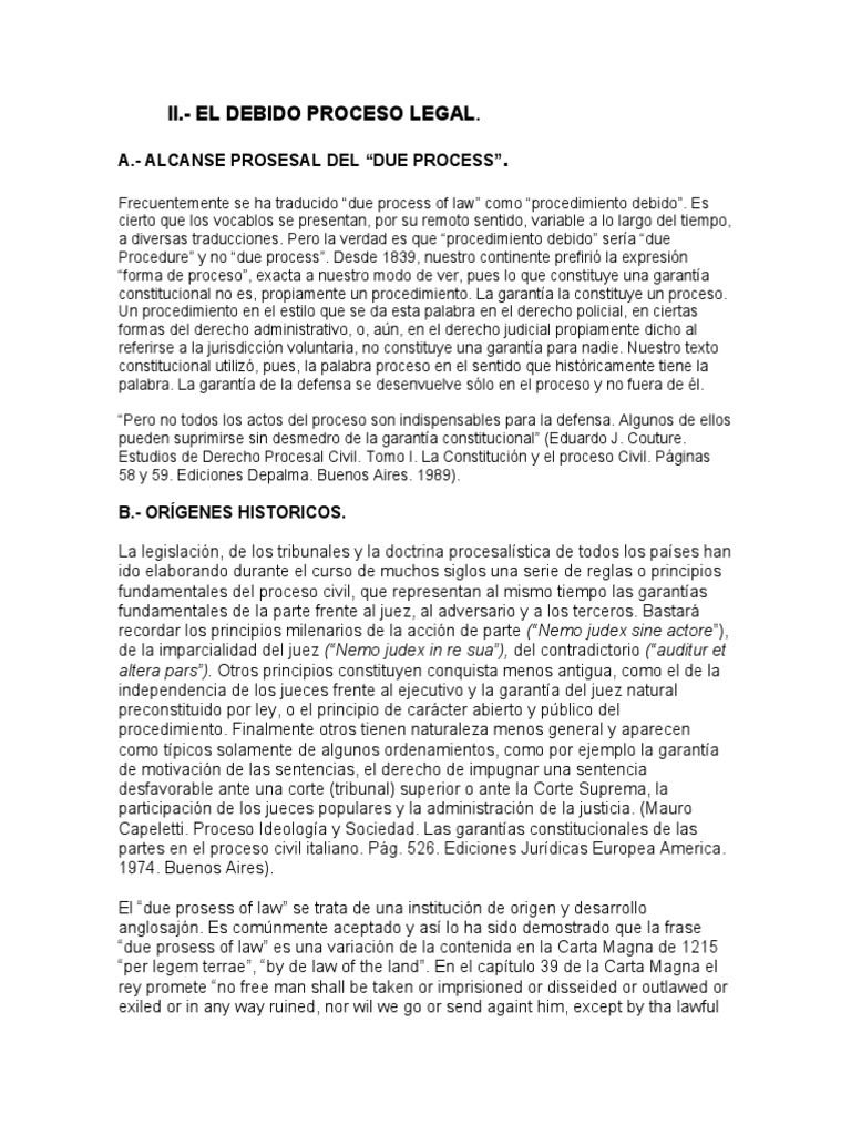 El Debido Proceso Legal: Historia y Alcance | PDF | Jurisdicción ...