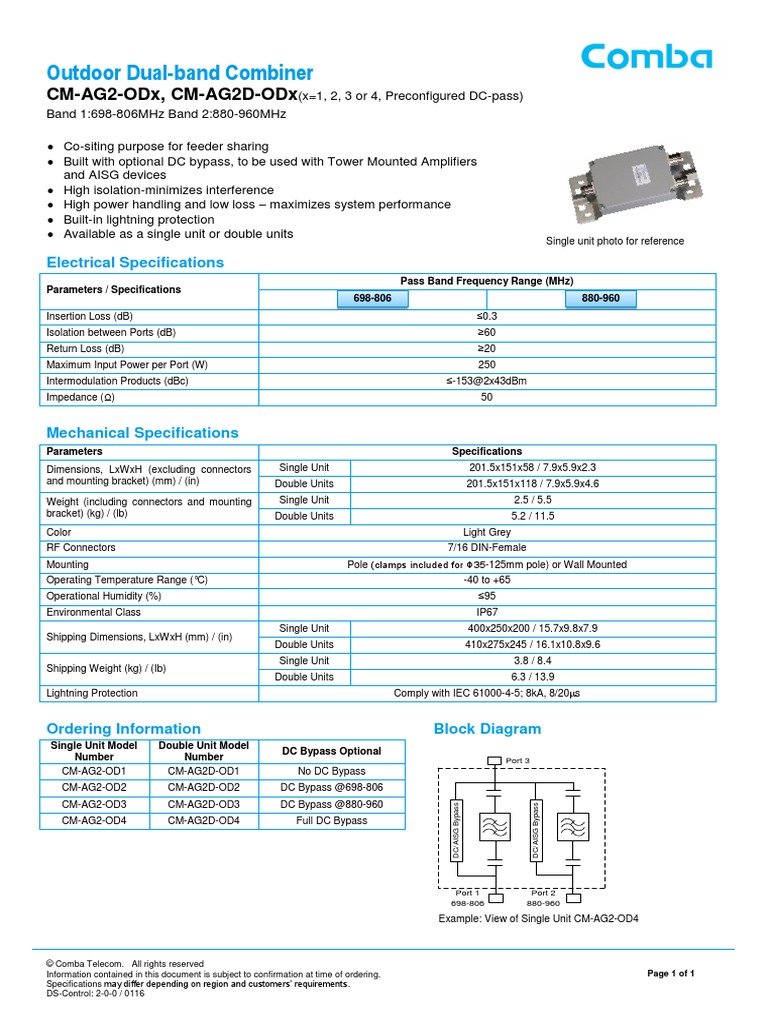Cm-Ag2d-Od4 x - Diplexer Baixa | PDF | Radio Technology | Manufactured ...