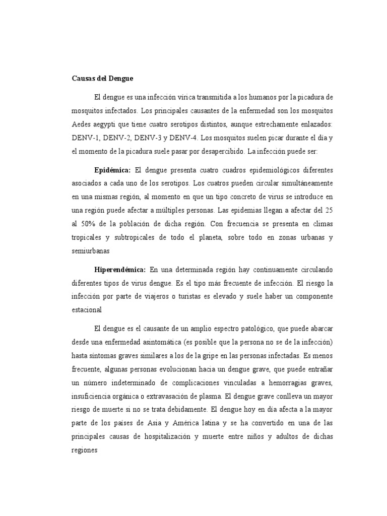 Causas Del Dengue | PDF