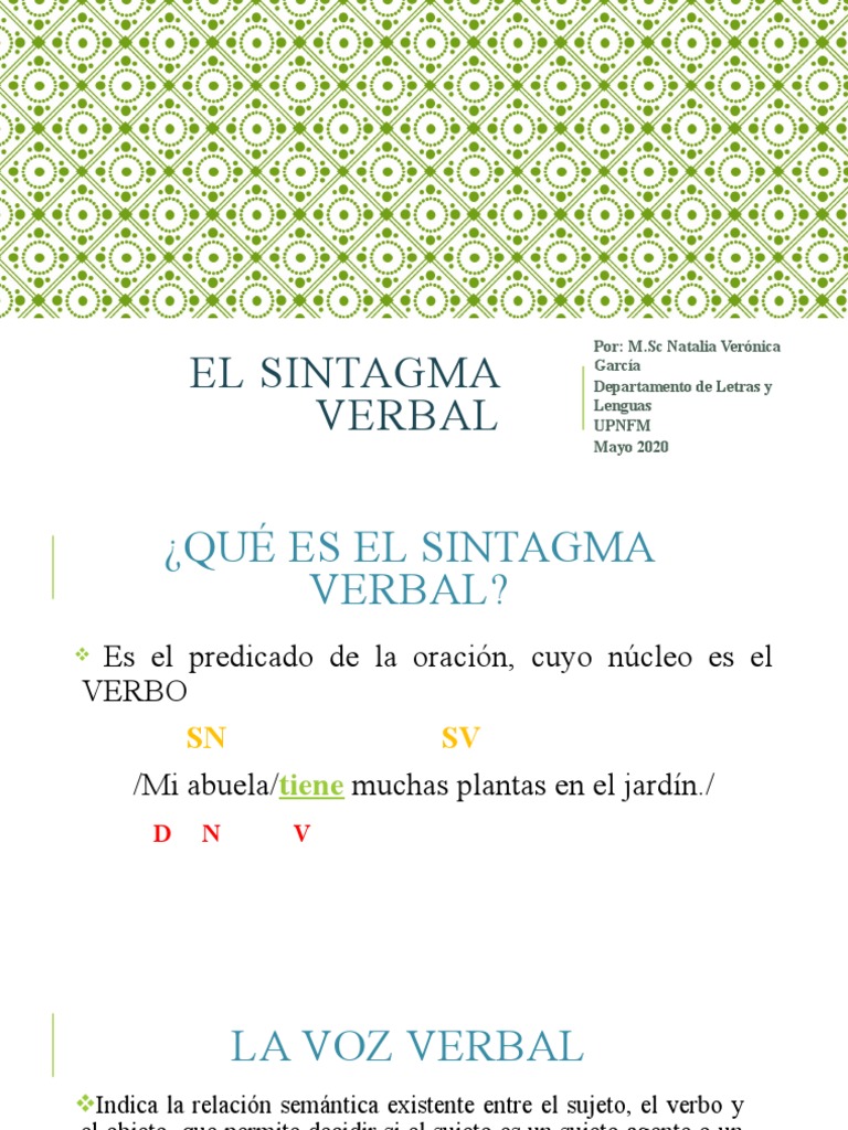 El Sintagma Verbal | PDF | Verbo | Asunto (gramática)