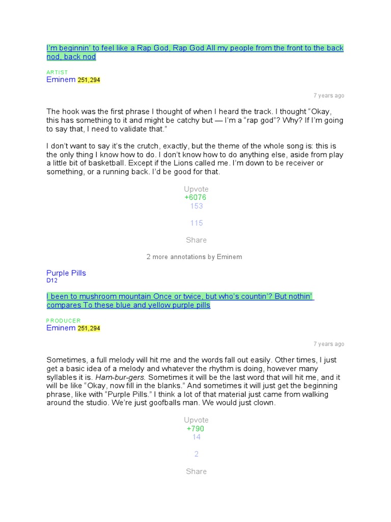 I'm Beginnin' To Feel Like A Rap God, Rap God All My People From The ...